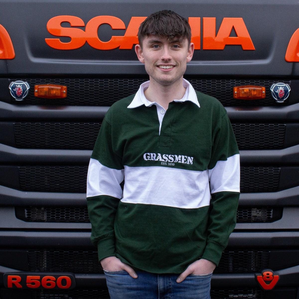 "GRASSMEN" LUX. Unisex Adults Pannelled Rugby Top