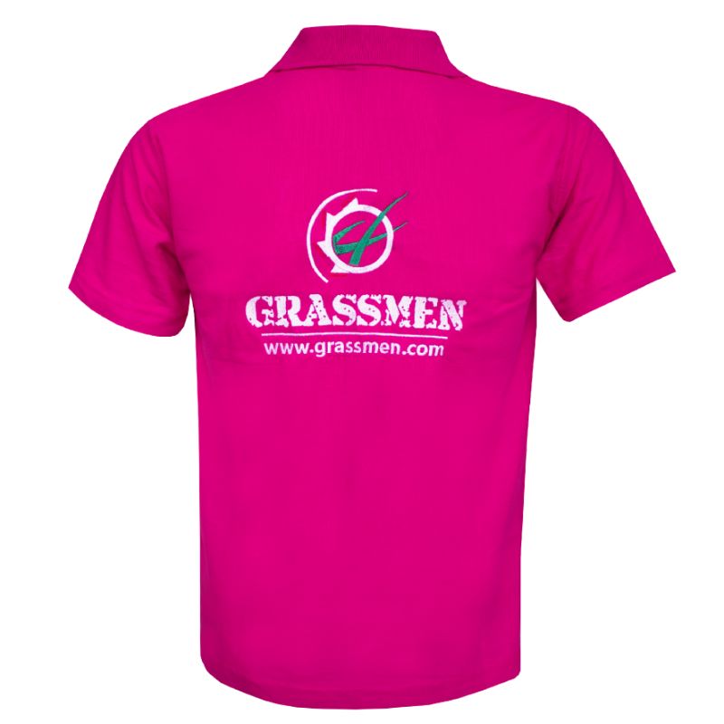 "GRASSMEN" Unisex Adults Pink Polo Shirt